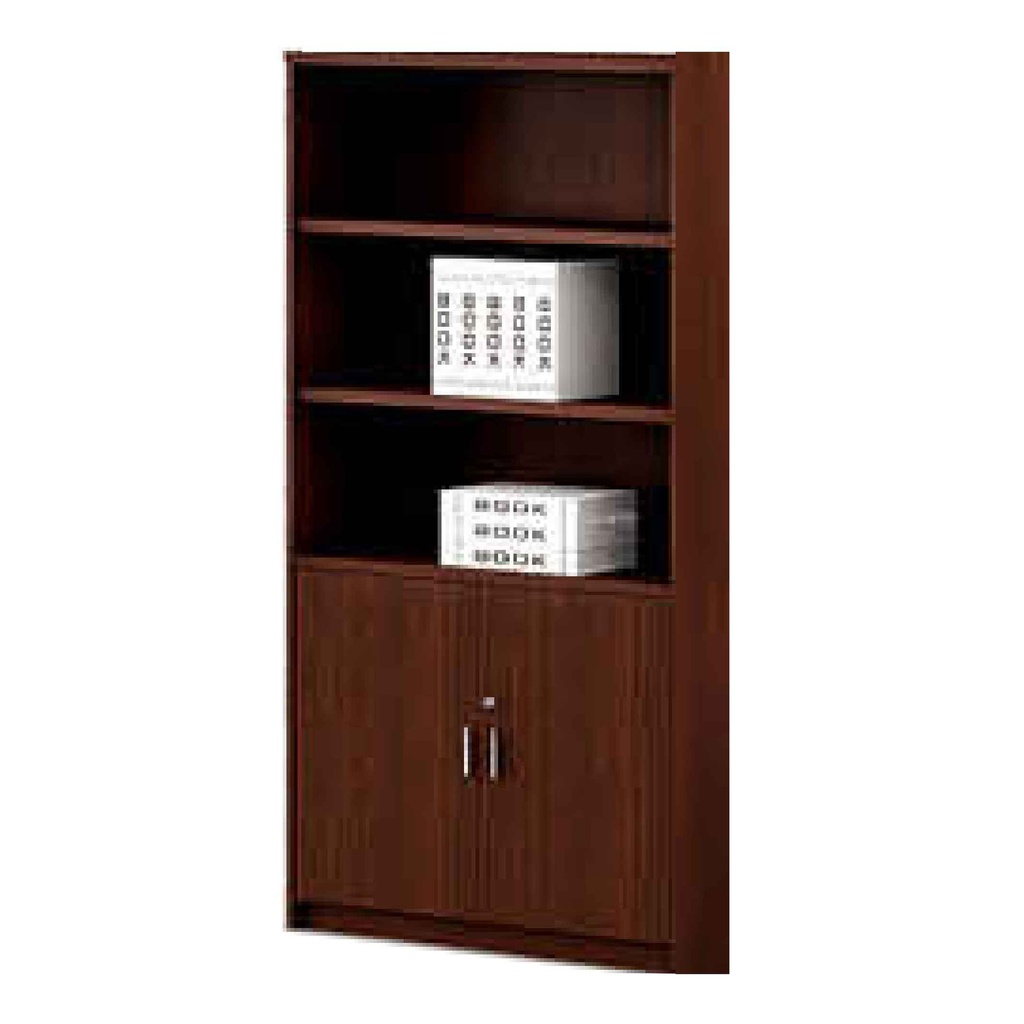 LIBRERO YS-I# WALNUT 80X40X180CM ROJO | Econoprecios